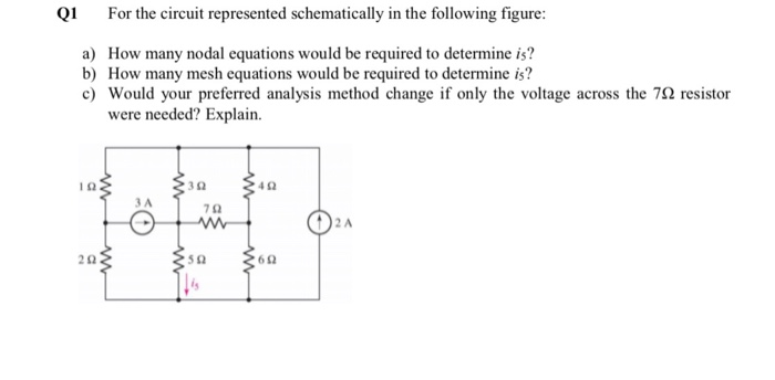 Solved Q1 For the circuit represented schematically in the | Chegg.com