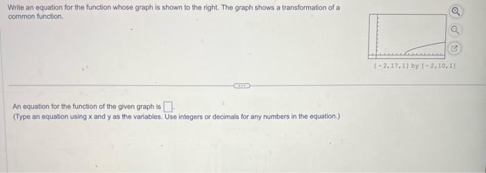 Solved Write an equation for the function whose graph is | Chegg.com