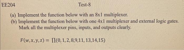 A Implement The Function Below With An 8×1 6047