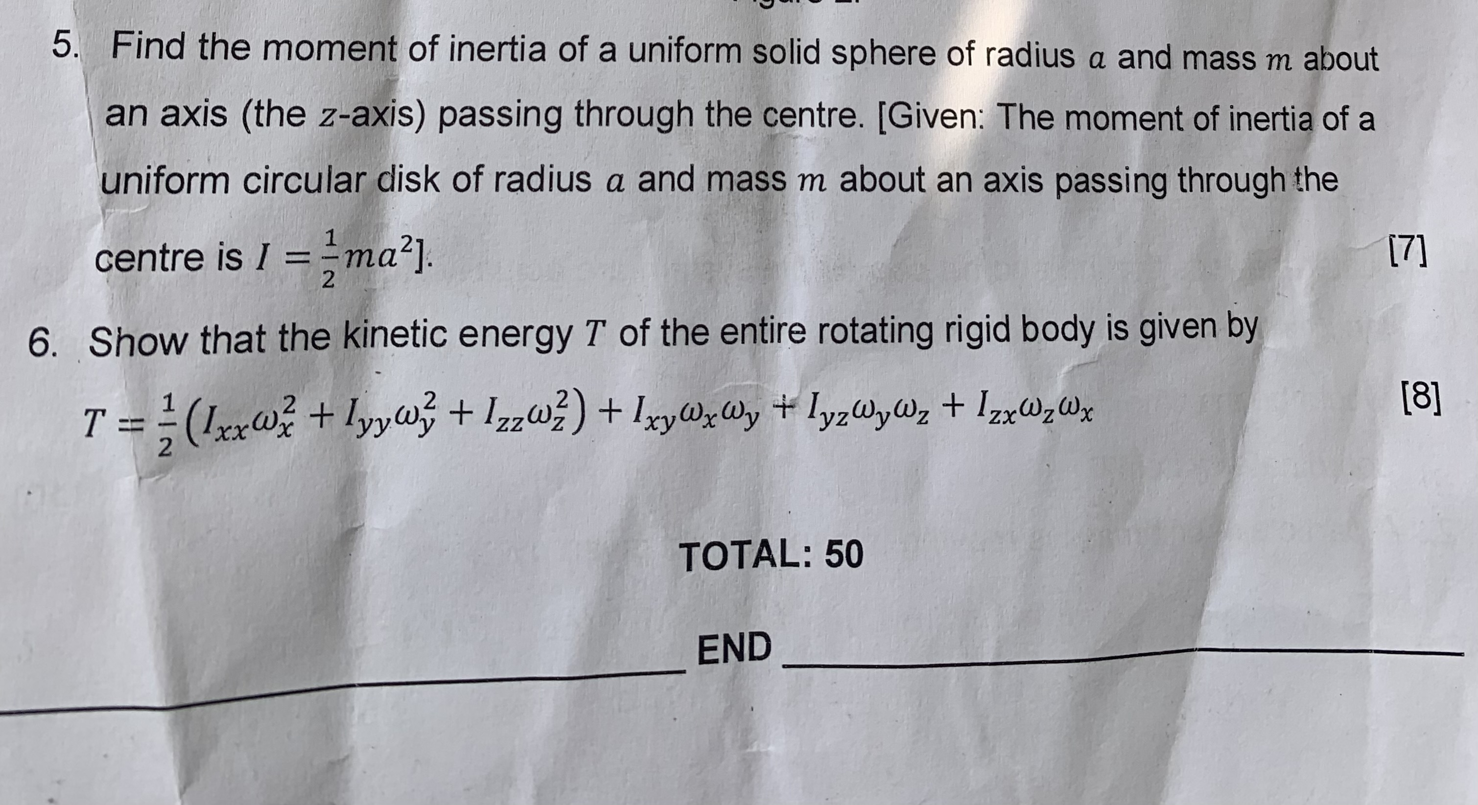 Solved Find the moment of inertia of a uniform solid sphere | Chegg.com