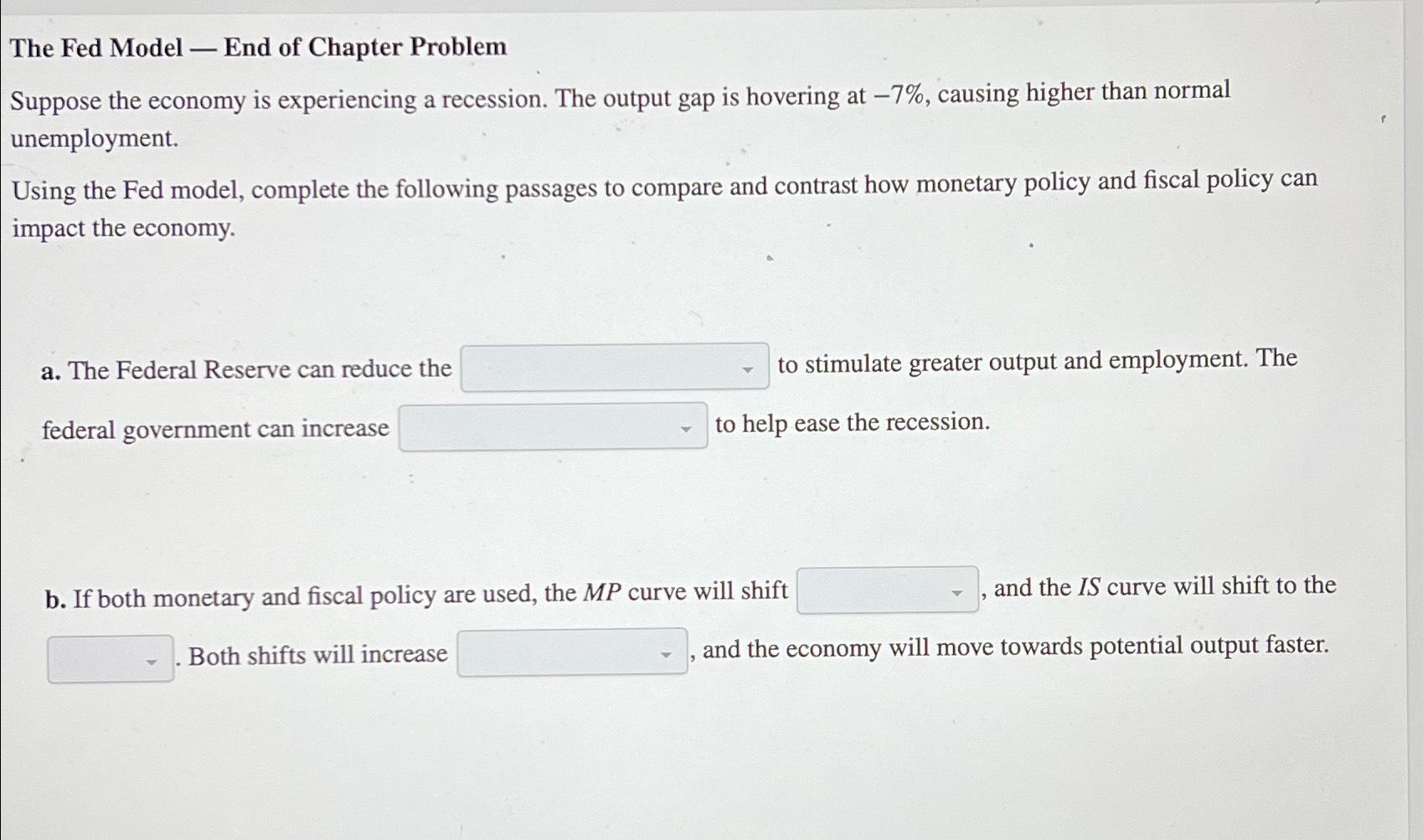 Solved The Fed Model - ﻿End of Chapter ProblemSuppose the | Chegg.com