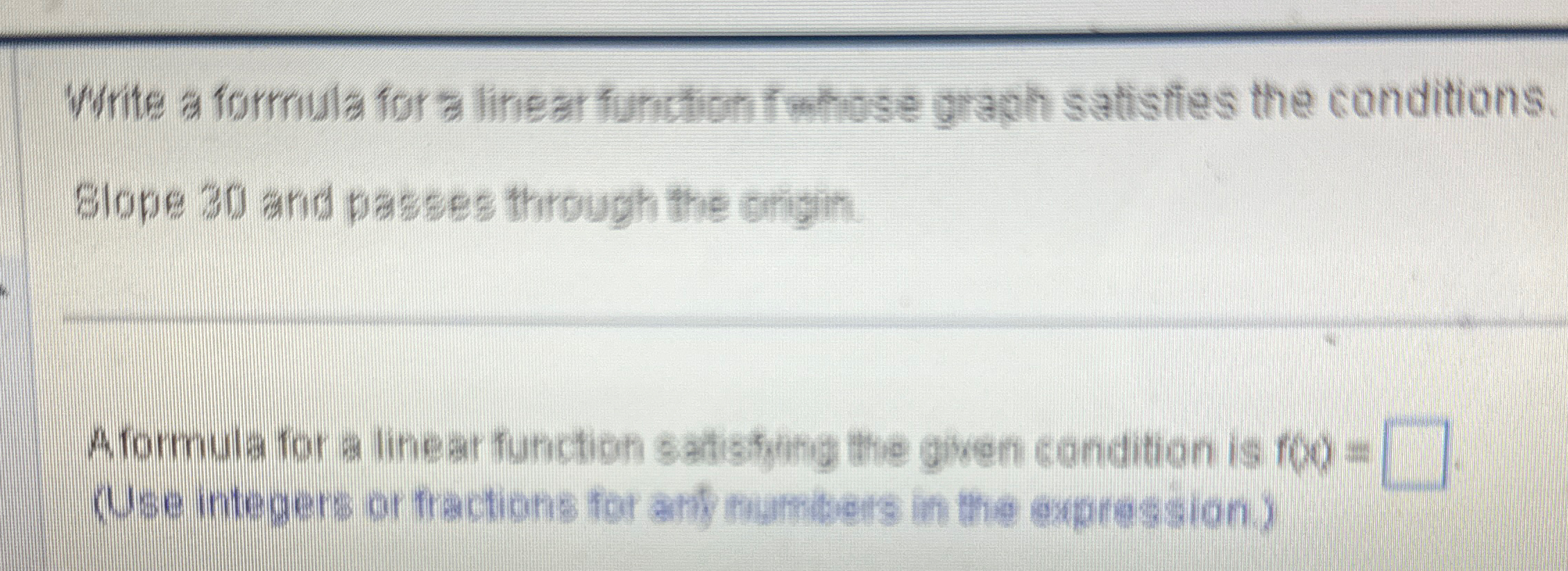 Solved Write a formula for a linear function fortose graph | Chegg.com