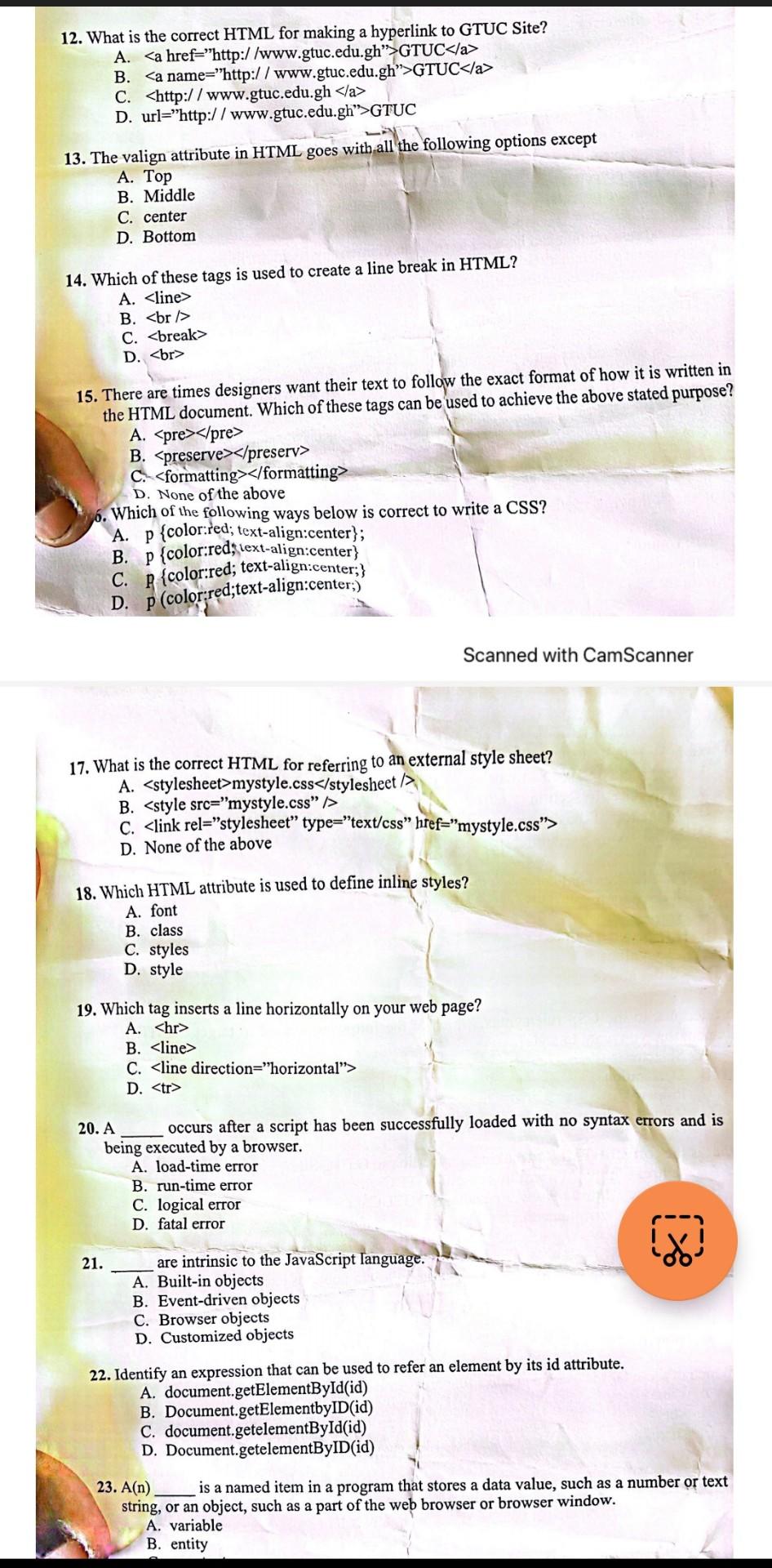 Solved 1. When a visitor clicks the submit button on a form, | Chegg.com