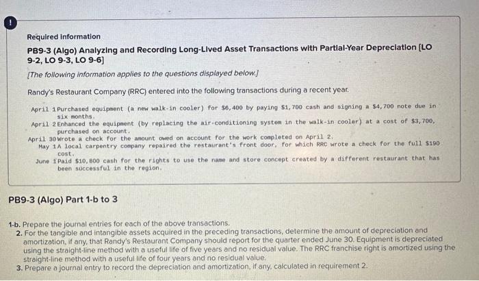 Solved Required information PB9-3 (Algo) Analyzing and | Chegg.com