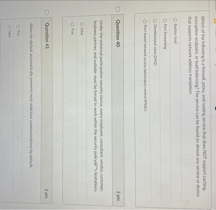 Solved Which of the following is a firewall, proxy, and | Chegg.com