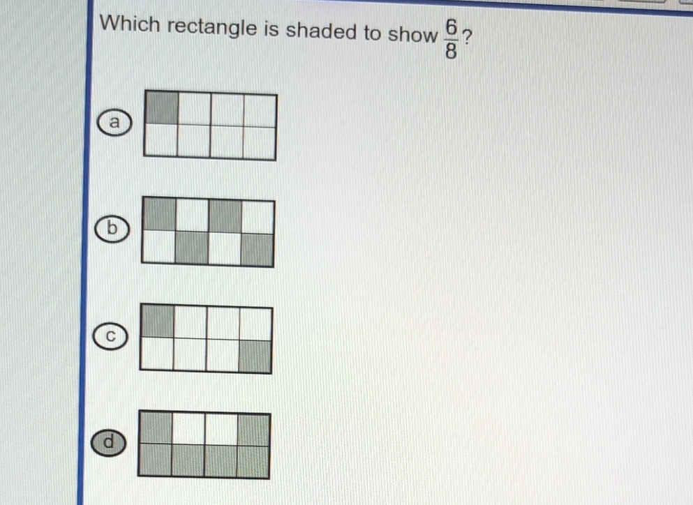 Solved Which rectangle is shaded to show | Chegg.com