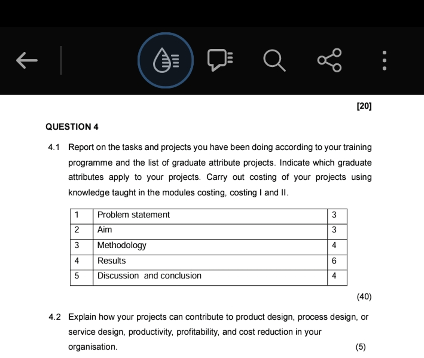 Solved QUESTION 44.1 ﻿Report on the tasks and projects you | Chegg.com