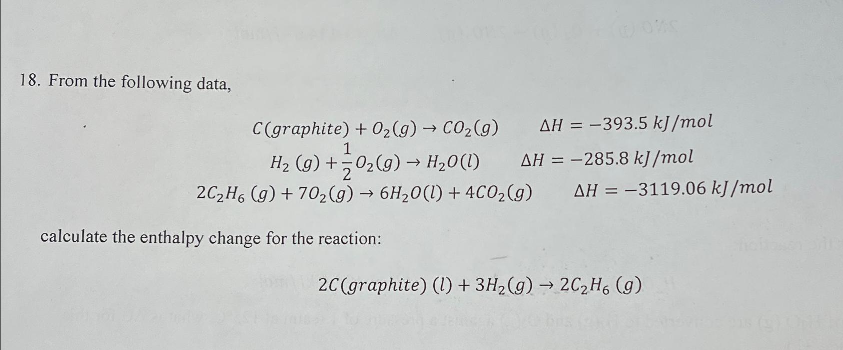 Solved From the following data,C( ﻿graphite | Chegg.com
