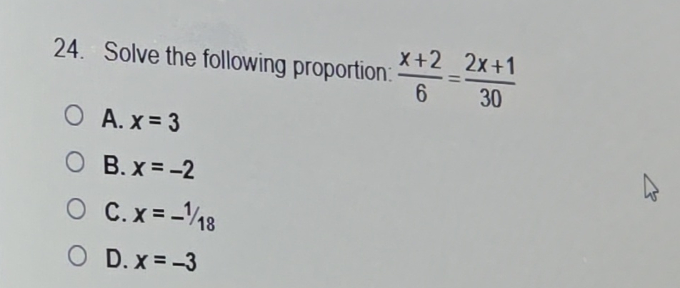 Solved Solve the following proportion: | Chegg.com