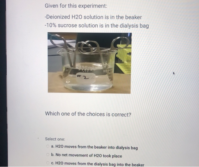 Solved Given for this experiment: -Deionized H20 solution is | Chegg.com