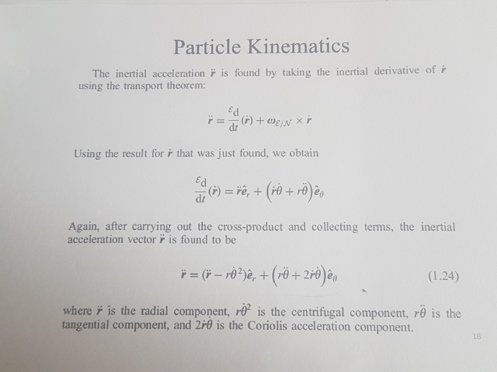 Particle Kinematics Using the transport theorem in | Chegg.com