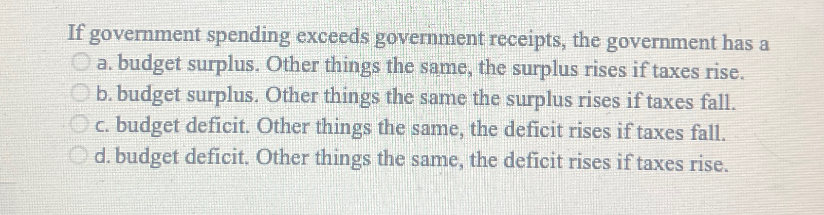 Solved If government spending exceeds government receipts, | Chegg.com