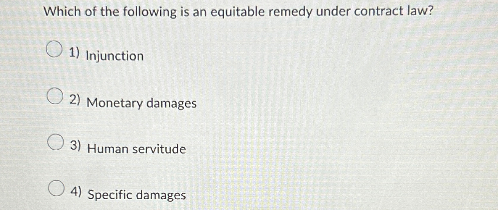 Solved Which of the following is an equitable remedy under | Chegg.com