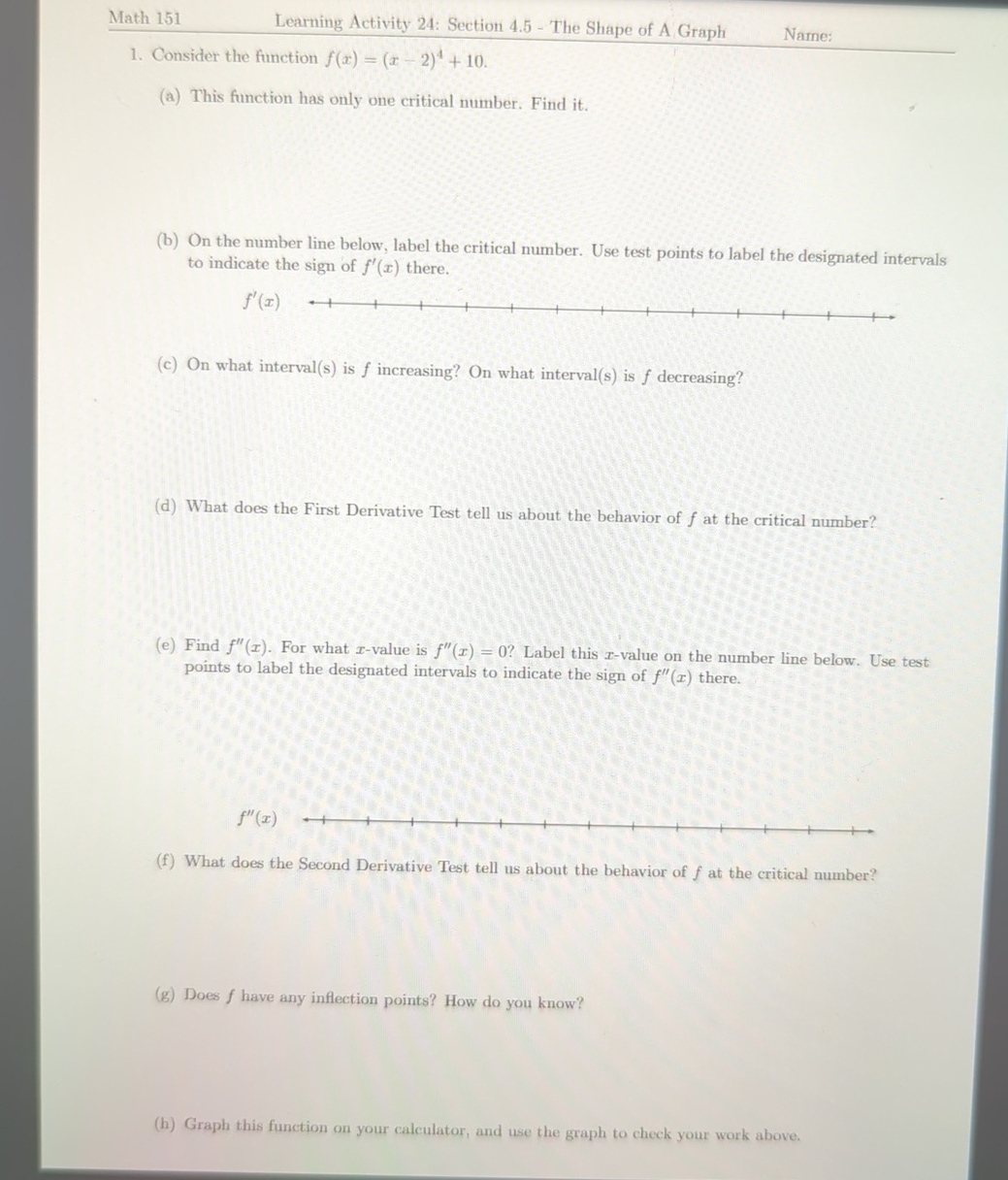 Solved Math 151Learning Activity 24: Section 4.5 - ﻿The | Chegg.com