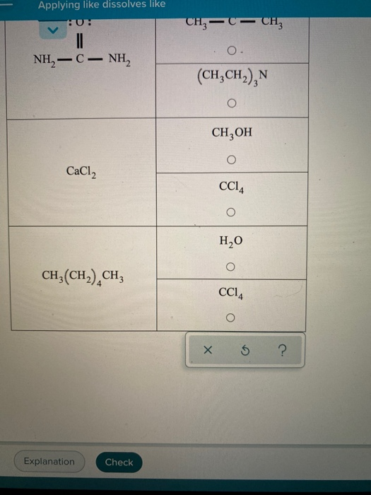 Solved III Applying like dissolves like For each solute, | Chegg.com