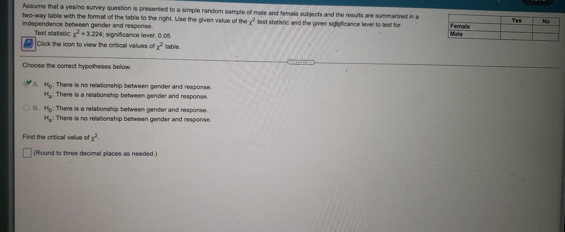 Solved We of the x? test statistic and the given | Chegg.com