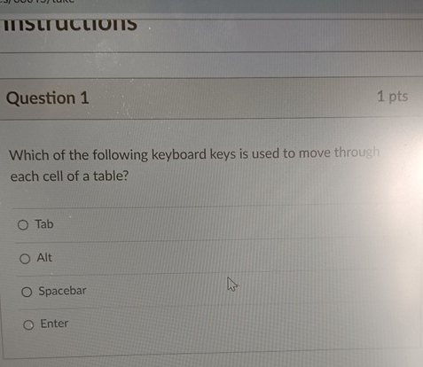 Solved Question 11 ﻿ptsWhich of the following keyboard keys | Chegg.com