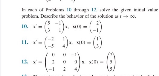 Solved In each of Problems 10 ﻿through 12, ﻿solve the given | Chegg.com