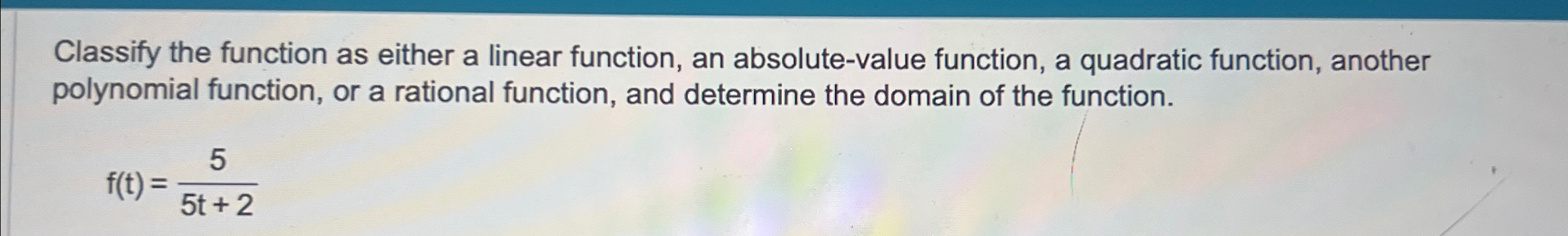 Solved Classify the function as either a linear function, an | Chegg.com