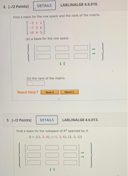 Solved Find a basis for the row space and the rank of the | Chegg.com