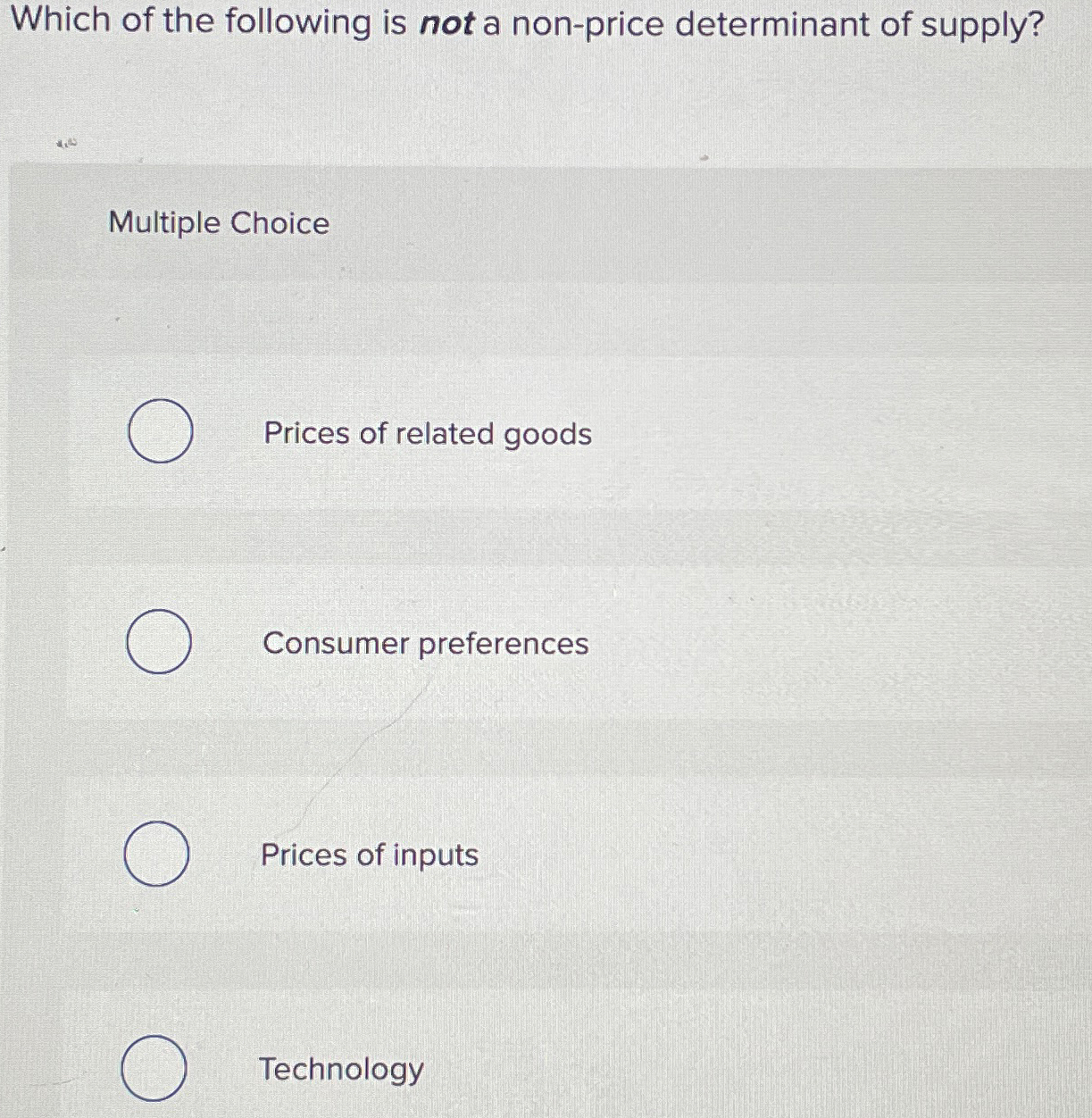 Solved Which of the following is not a non-price determinant | Chegg.com