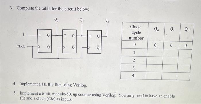 Solved 3. Complete the table for the circuit below: 4. | Chegg.com
