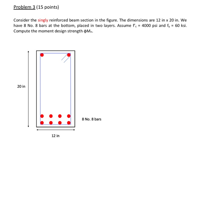 Solved Problem 3 (15 points) Consider the singly reinforced | Chegg.com