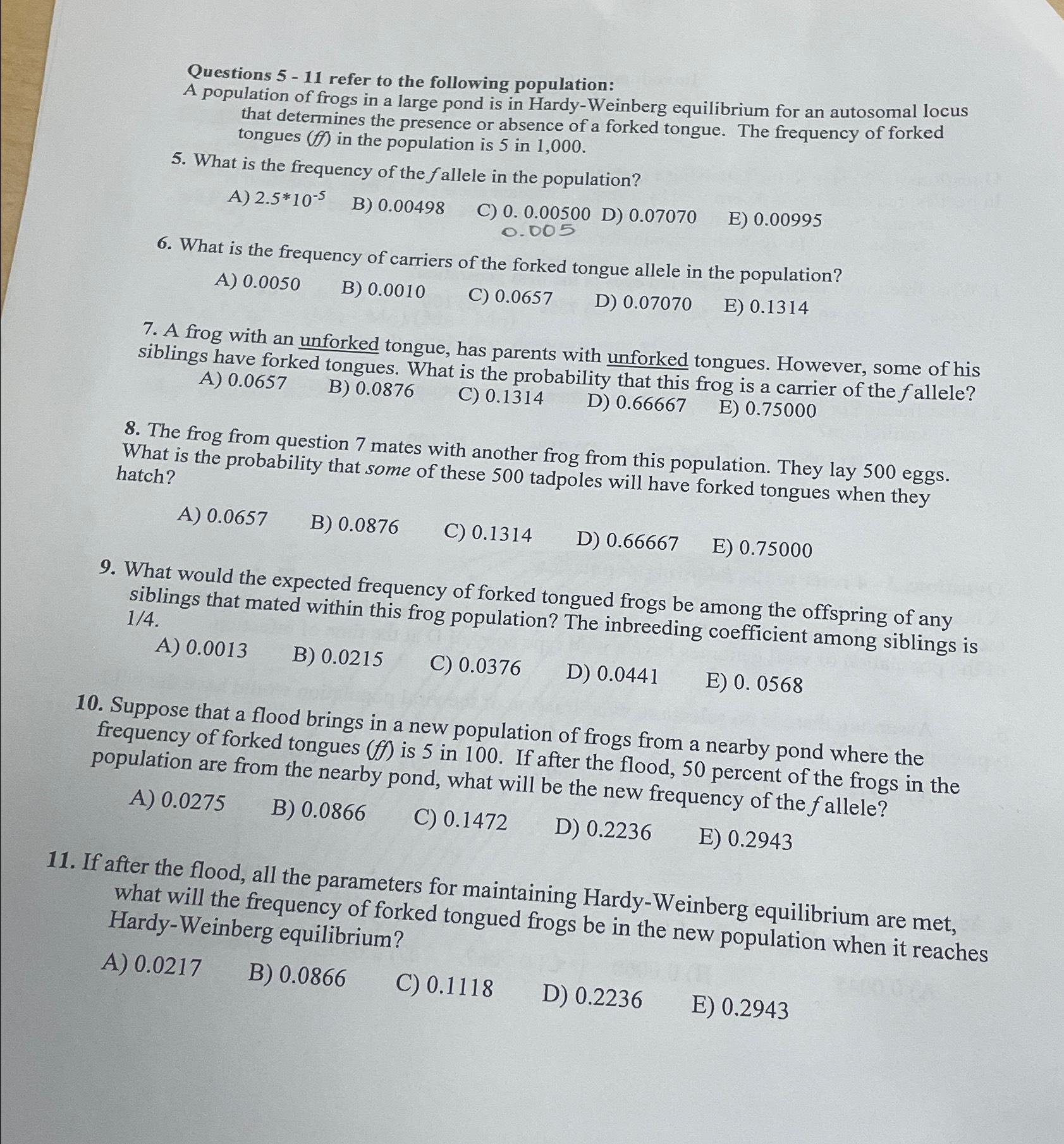 Solved Questions 5 - 11 ﻿refer to the following population:A | Chegg.com