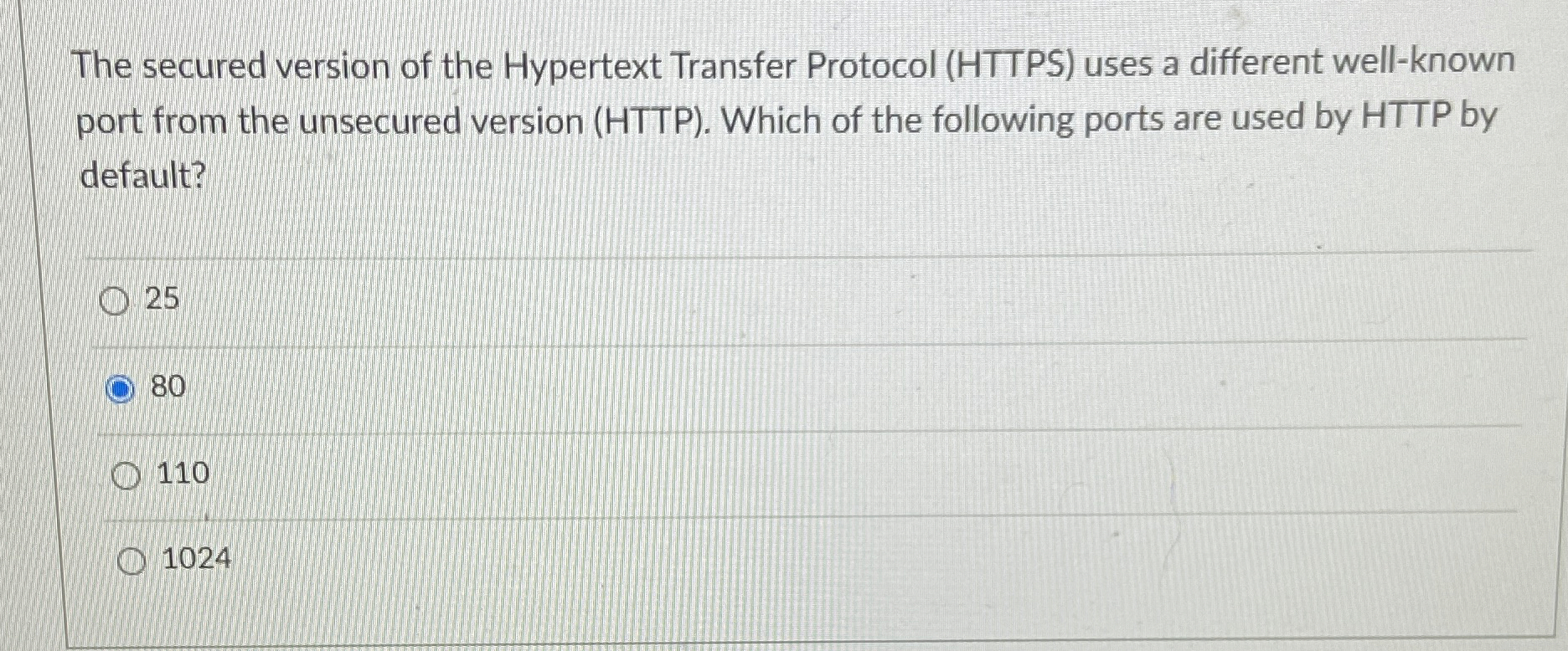 Solved The secured version of the Hypertext Transfer | Chegg.com