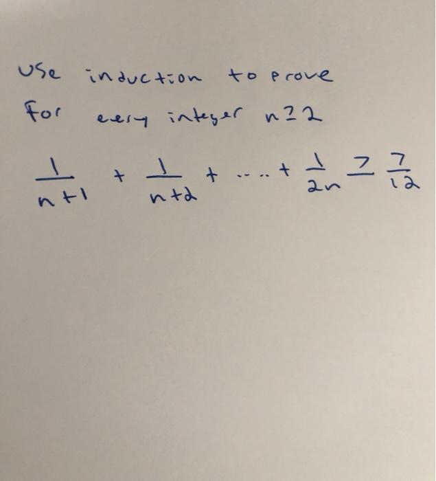 Solved use induction to prove eesy integer n2 ㅗ + ㅗ 그 + + 그금 | Chegg.com