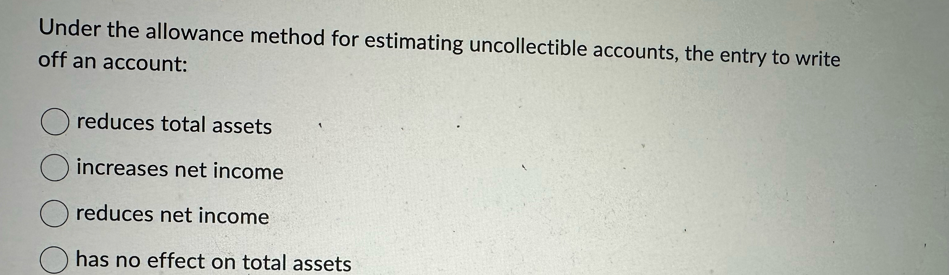 Under the allowance method for estimating | Chegg.com