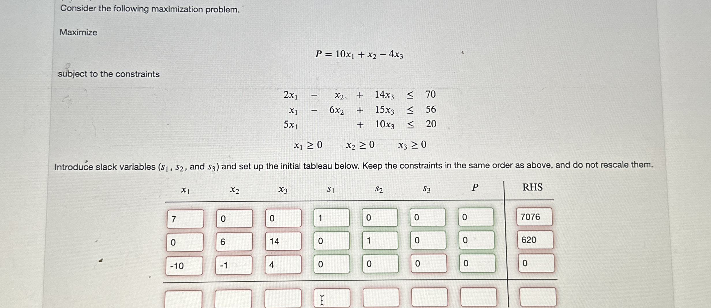Solved Consider the following maximization | Chegg.com