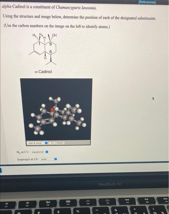 Solved [References) alpha-Cadinol is a constituent of | Chegg.com