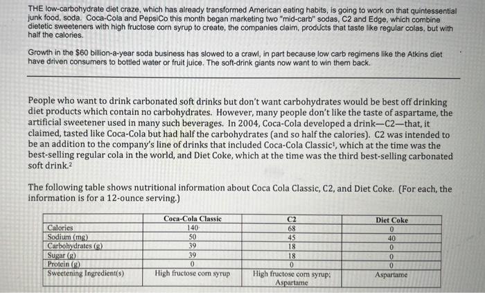 Solved THE low-carbohydrate diet craze, which has already | Chegg.com
