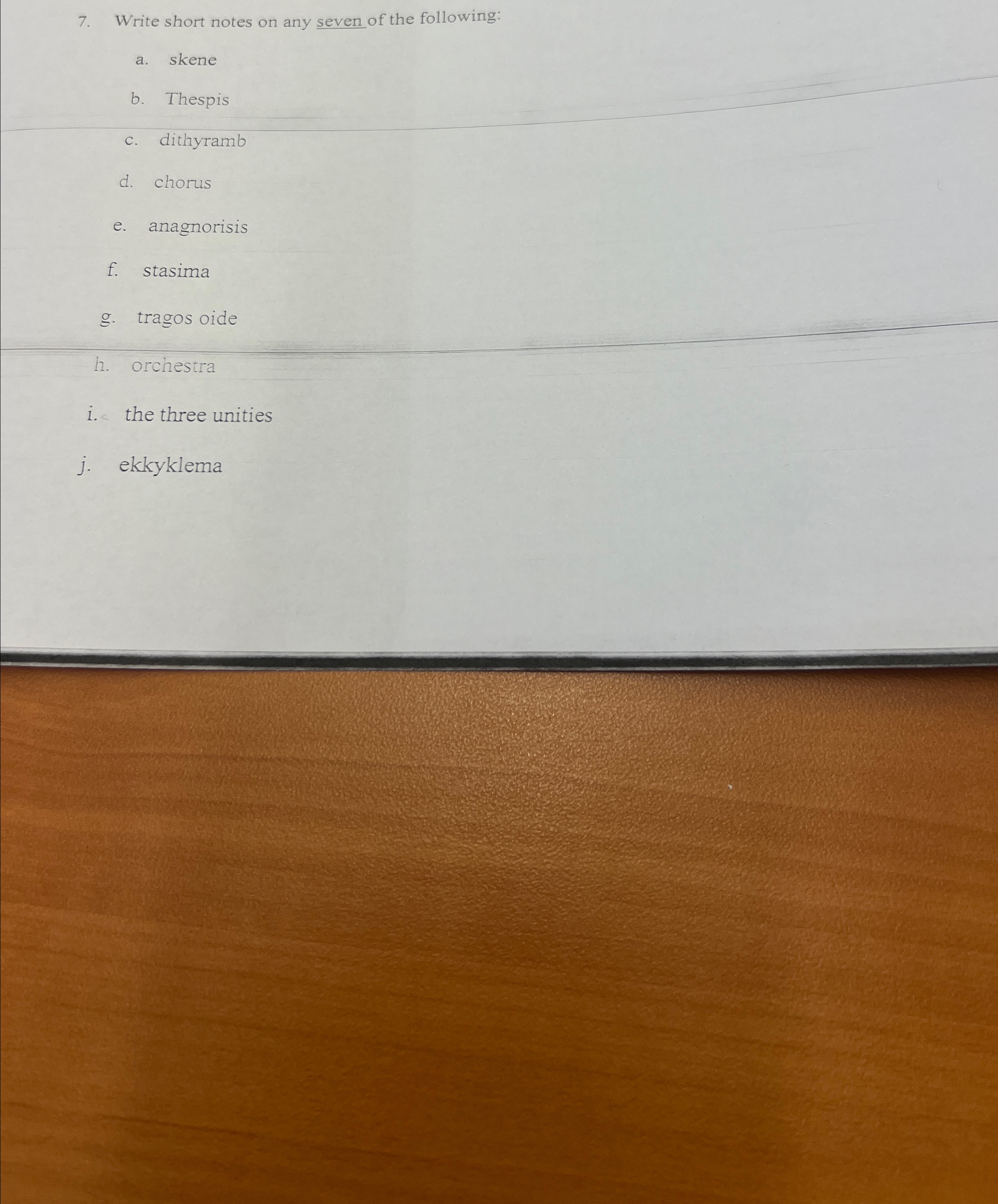 Write short notes on any seven of the following:a. | Chegg.com