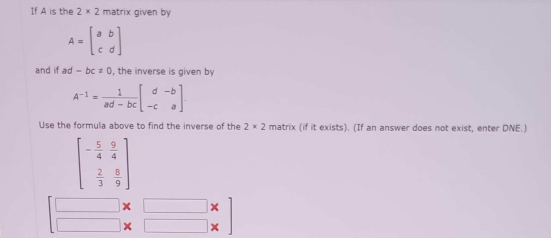 Solved If A is the 2×2 matrix given by A=[acbd] and if | Chegg.com