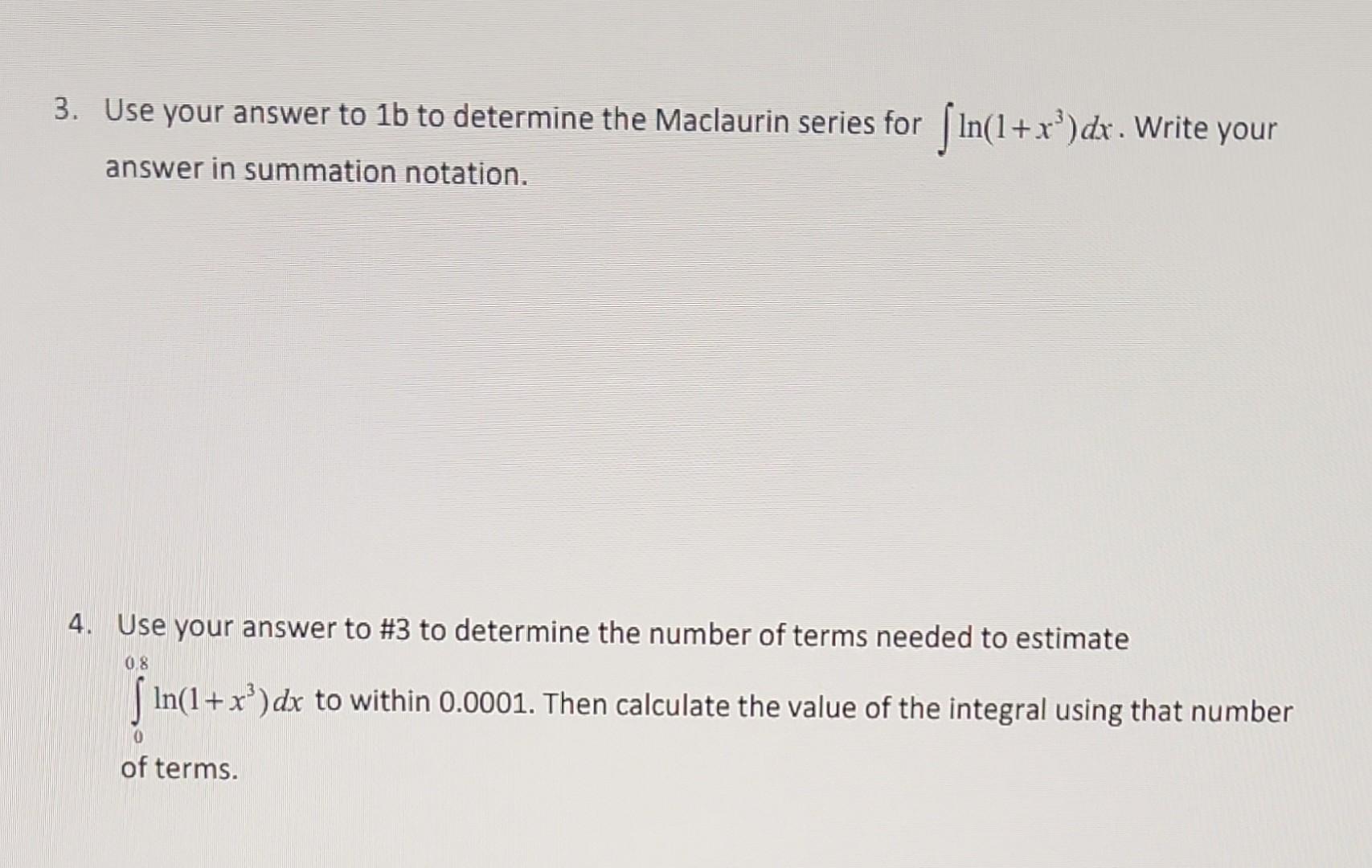 Solved 1. Consider the function f(x)=ln(1+x3). a) Determine | Chegg.com