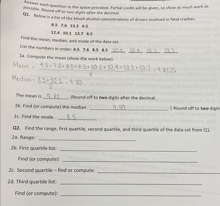 Solved Find the range, first quartile, second quartile, and | Chegg.com Solved Find the range, first quartile, second quartile, and | Chegg.com