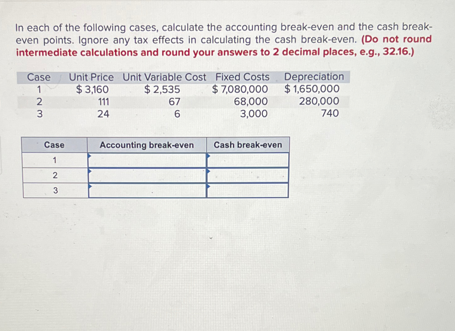 Solved In each of the following cases, calculate the | Chegg.com