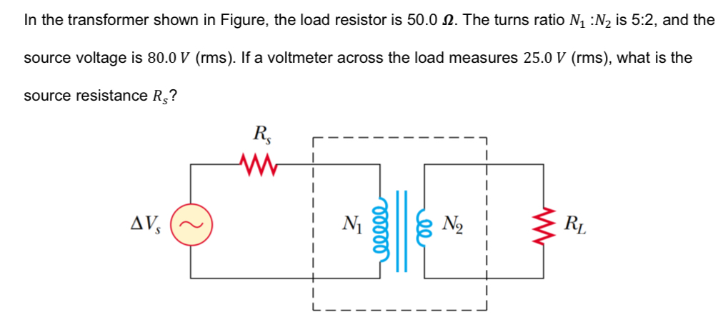 Solved In the transformer shown in Figure, the load resistor | Chegg.com