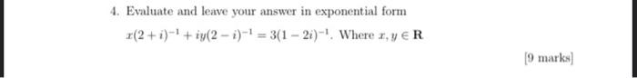 Solved 4. Evaluate and leave your answer in exponential form | Chegg.com