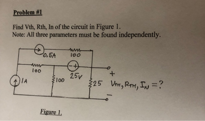 Solved Problem #1 Find Vth, Rth, In of the circuit in Figure | Chegg.com