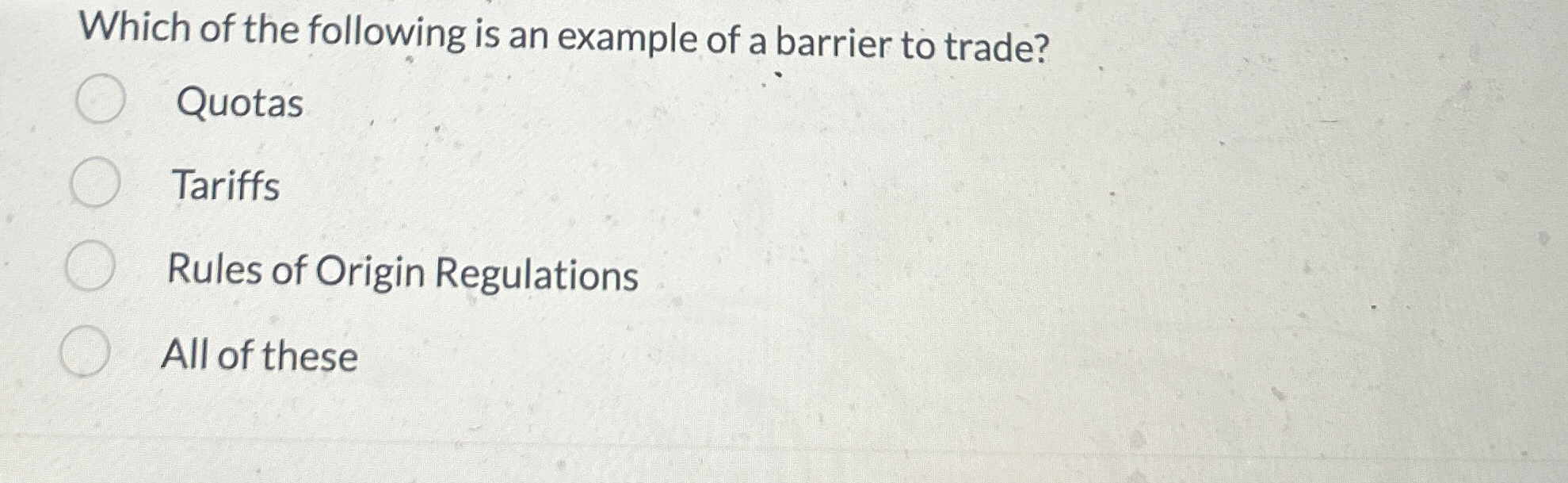 Solved Which of the following is an example of a barrier to | Chegg.com