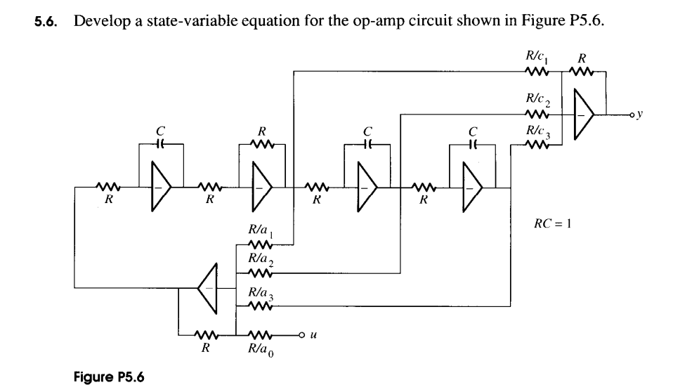 Solved 5.6. ﻿Develop a state-variable equation for the | Chegg.com