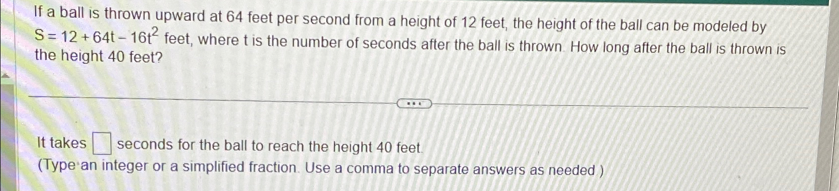 Solved If a ball is thrown upward at 64 ﻿feet per second | Chegg.com