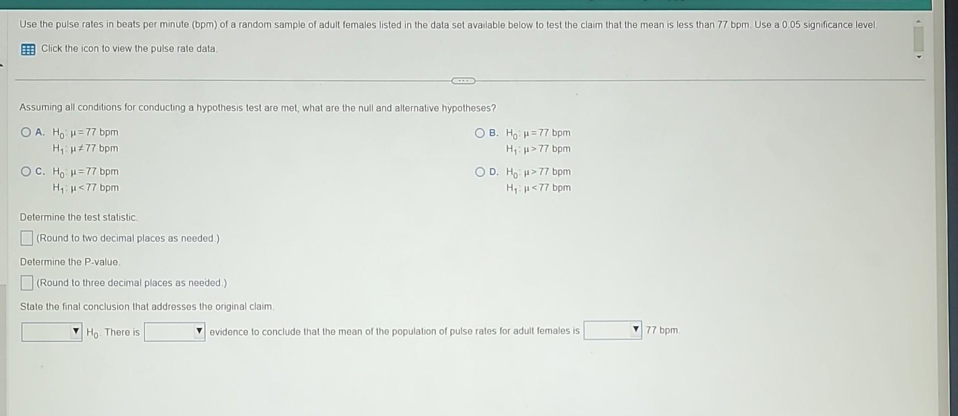 Fail to Reject Reject Not Sufficient Sufficient Not | Chegg.com