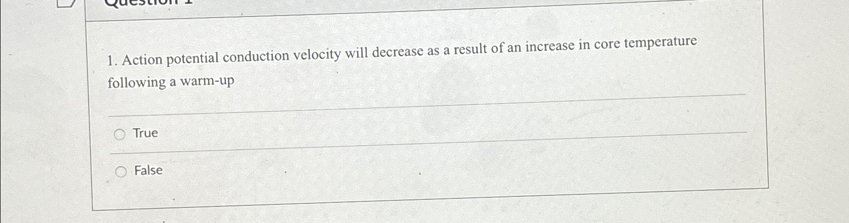 Solved Action potential conduction velocity will decrease as | Chegg.com