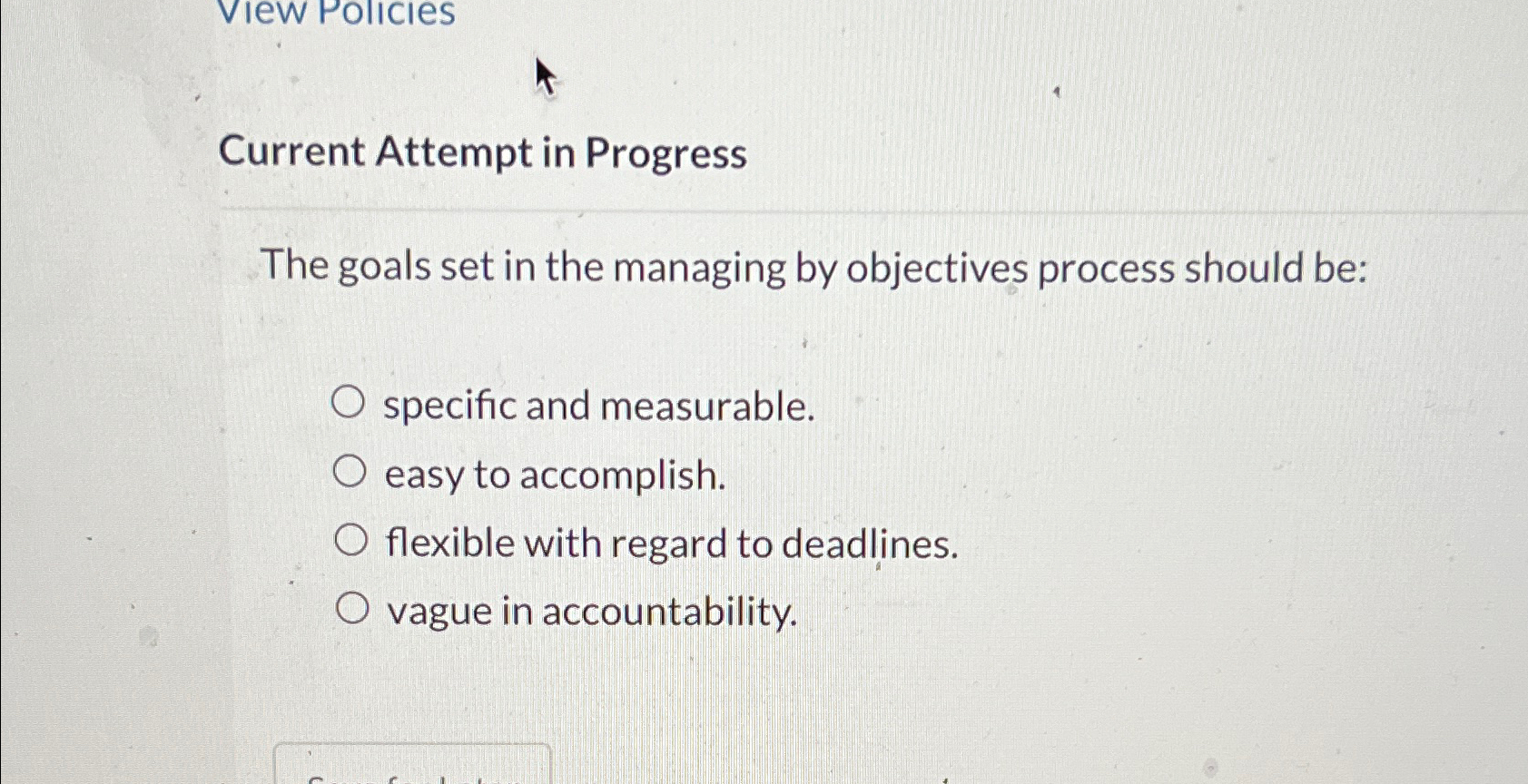 Solved Current Attempt in ProgressThe goals set in the | Chegg.com