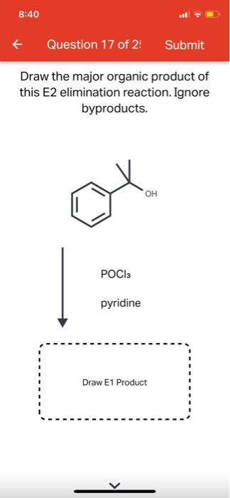 Solved Draw the major organic product of this E2 elimination | Chegg.com