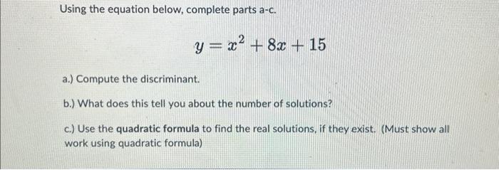 Solved Using the equation below, complete parts a-c. | Chegg.com